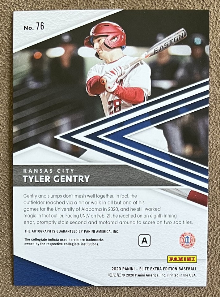 Tyler Gentry 2020 Panini Elite Extra Edition Prime Numbers Autograph ...