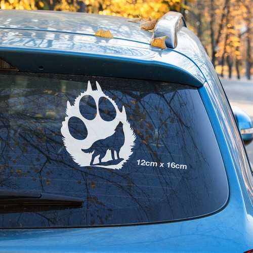 Wolf Paw Sticker Car Decal Wolves Howling Malamute Husky Dog Paws ...
