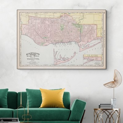 1896 Map of Toronto Ontario City Growth Infrastructure & Canadian ...