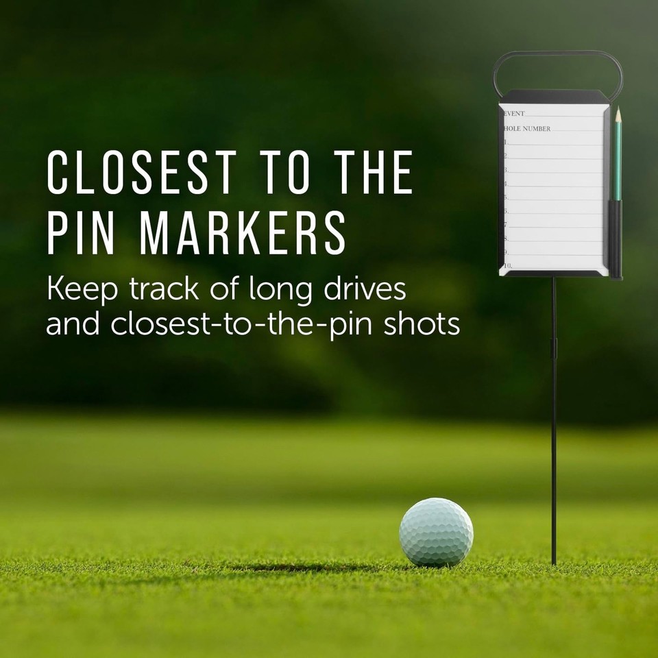 Golf Long Drive and Closest to the Pin Marker Kit - 4 Pack - Metal Golf ...