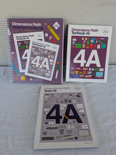 Dimensions Math 4A Home Teacher's Guide, Textbook & Tests - Set Lot of ...