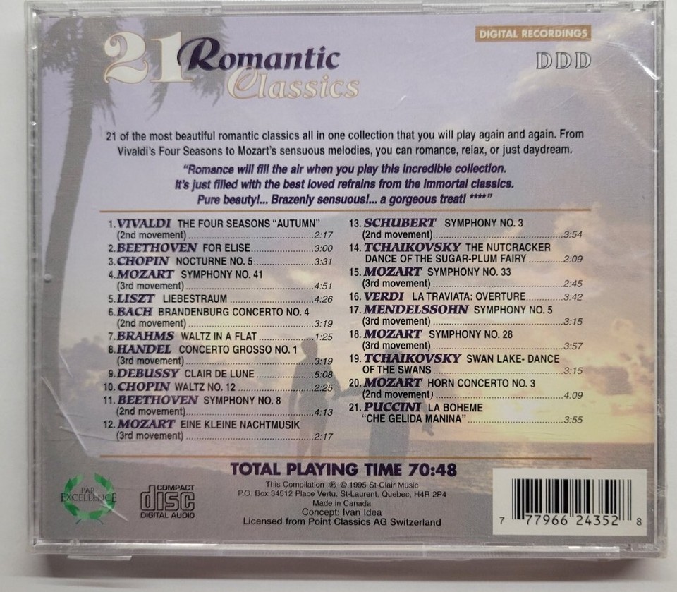 21 Romantic Classics (CD, 1995) | eBay