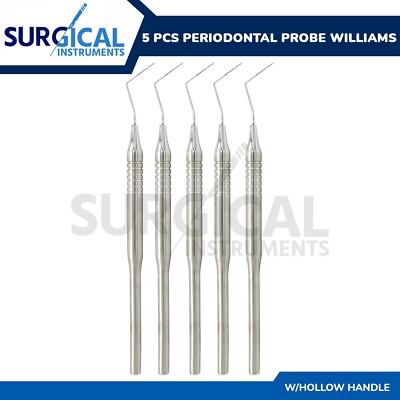 5 Pcs Periodontal Color Coded Marking Surgical Probes Williams Hollow ...