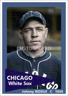 Johnny Riddle - 1930 Chicago White Sox - 2.5 x 3.5 custom card (blank ...