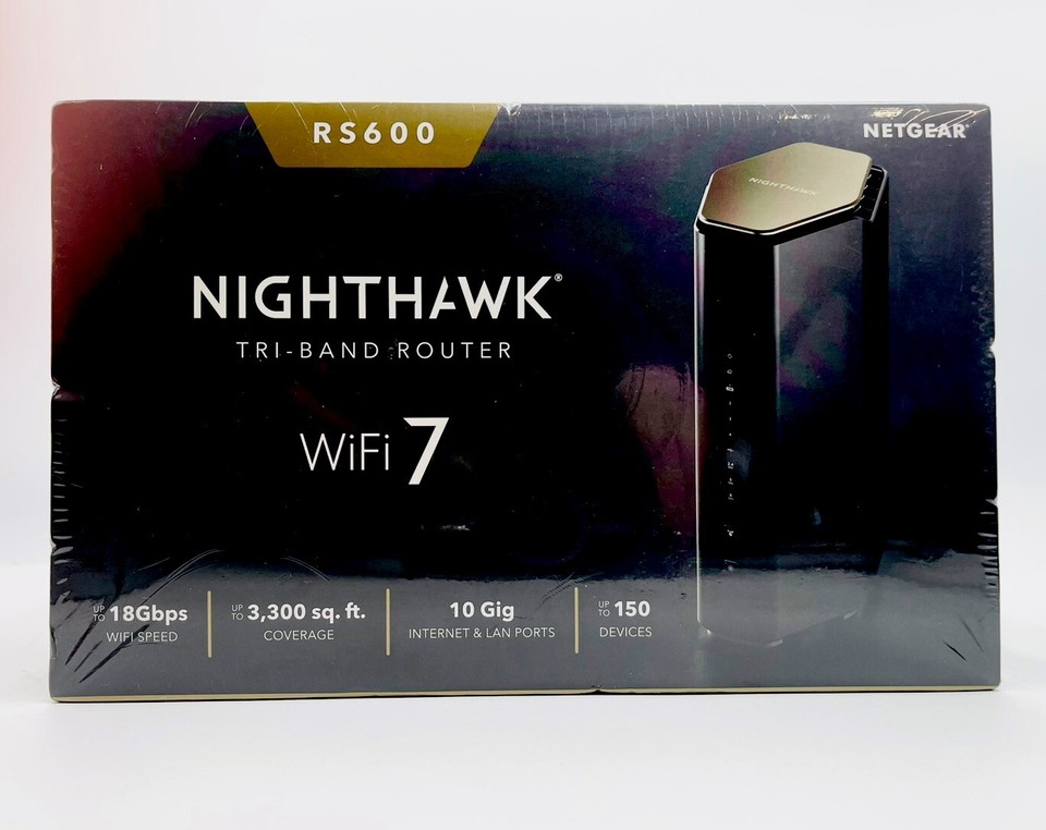 Netgear WL-Router RS600 Nighthawk WiFi 7 | 18Gbps | Up Yo 3,000 Sq. Ft ...