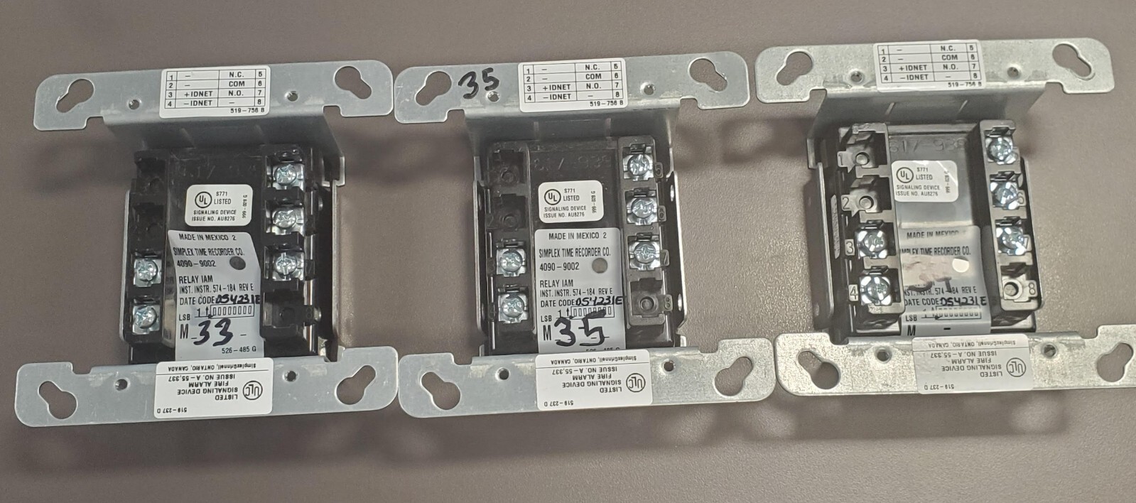 SIMPLEX 4090-9002 IDNET RELAY IAM INDIVIDUAL ADDRESSABLE MODULE LOT OF ...