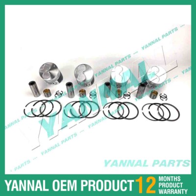 4Pcs Piston With Piston Ring+0.5mm For Shibaura N844 115017491 engine ...