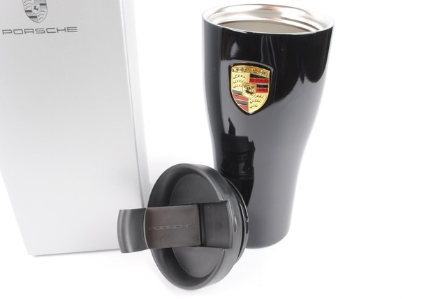 Genuine Porsche Thermal Mug Insulated Stainless Steel Cup Black ...
