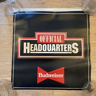 1990s Budweiser NFL Official Headquarters Beer Pin-Up Banner Poster 12 ...