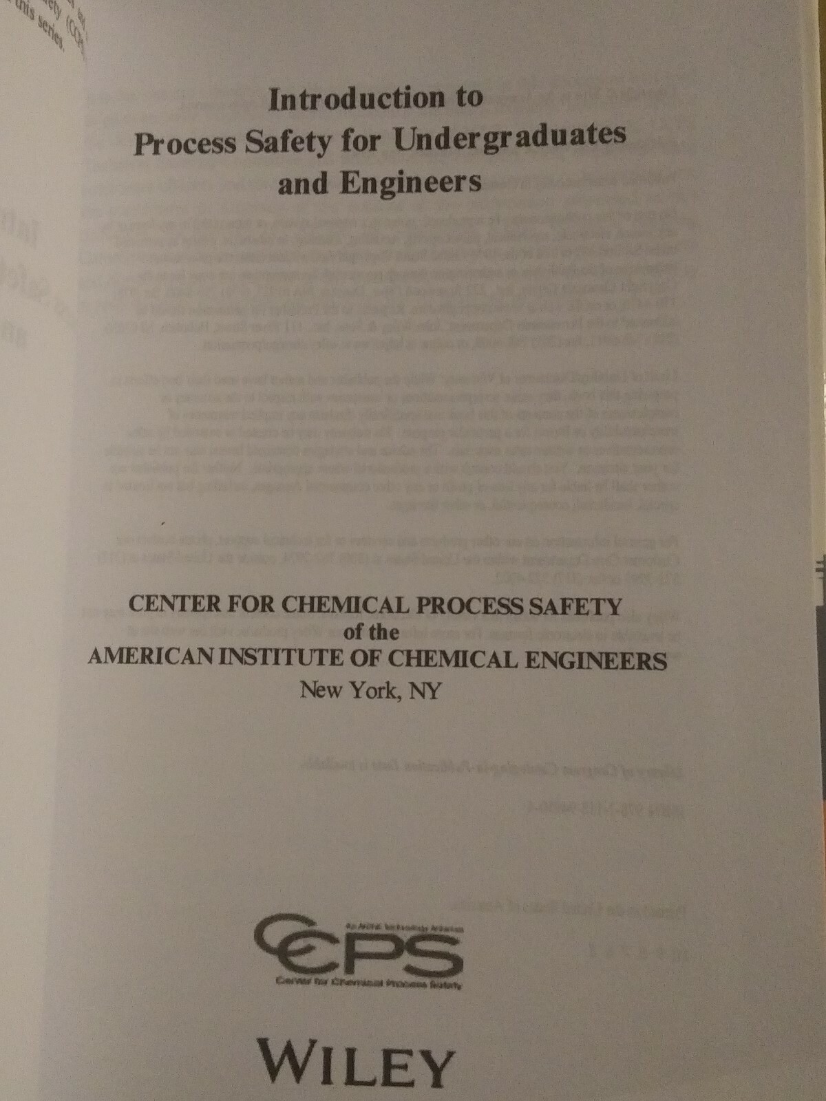 Introduction to Process Safety for Undergraduates and Engineers ...