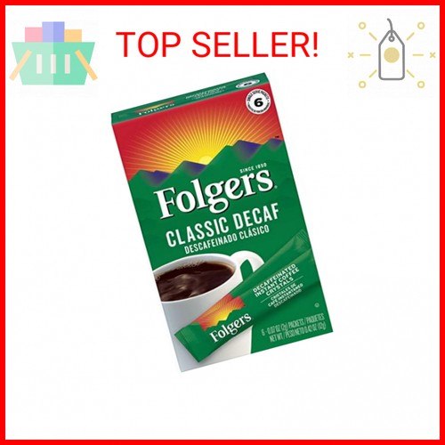 Folgers Classic Decaf Decaffeinated Instant Coffee Crystals, 6 Single ...