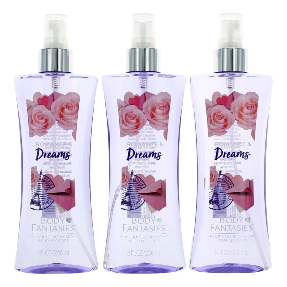Romance & Dreams by Body Fantasies, 3 Pack 8 oz Fragrance Body Spray ...