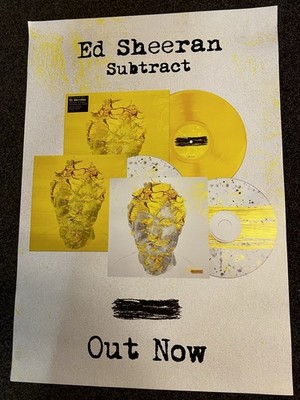 ED SHEERAN - Subtract ALBUM - XL PROMO MUSIC POSTER - OFFICIAL ORIGINAL ...