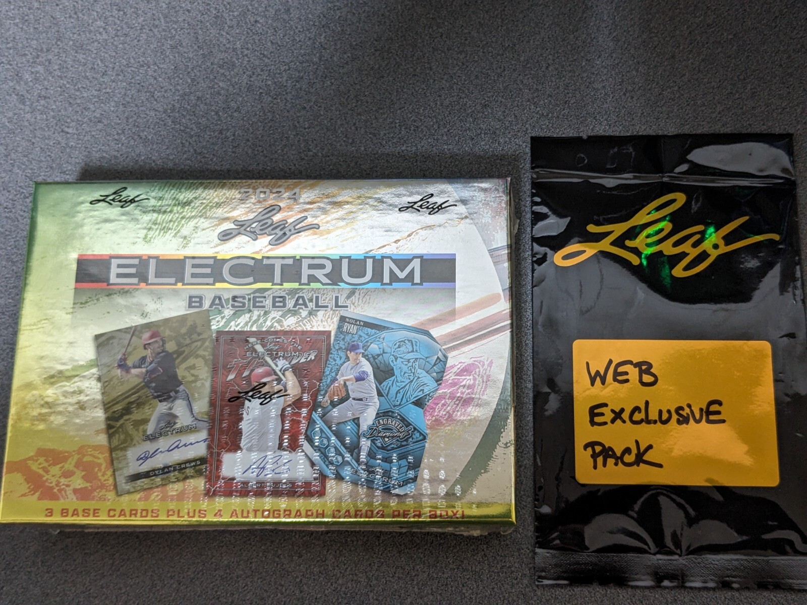 2024 LEAF ELECTRUM BASEBALL Factory Sealed Hobby BOX 4 Autographs ...