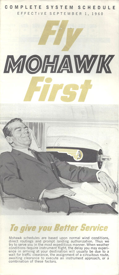 Mohawk Airlines system timetable 9/1/60 [4021] | eBay