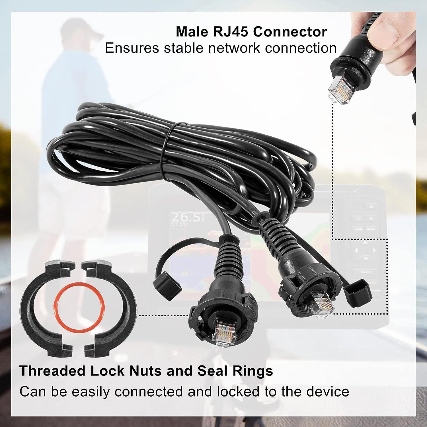 010-10550-00 6ft Marine Network Cable RJ45 for Garmin Navigation Screen ...