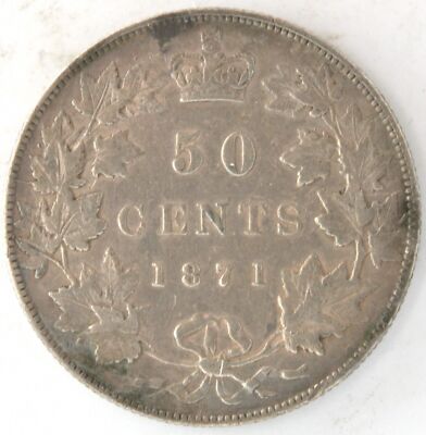 1871 Canada Fifty Cent .925 Silver Coin KM# 6 Queen Victoria | eBay