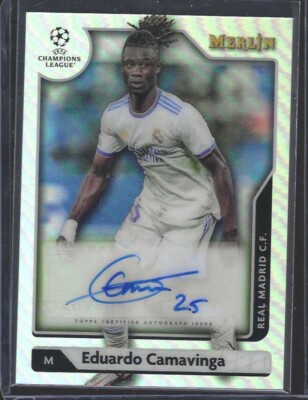 EDUARDO CAMAVINGA 2021-22 TOPPS MERLIN UEFA SILVER REFRACTOR AUTO #A-EC ...