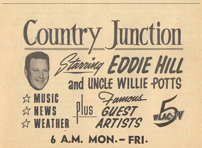 1966 WLAC TENNESSEE TV AD / COUNTRY JUNCTION / EDDIE HILL & UNCLE ...