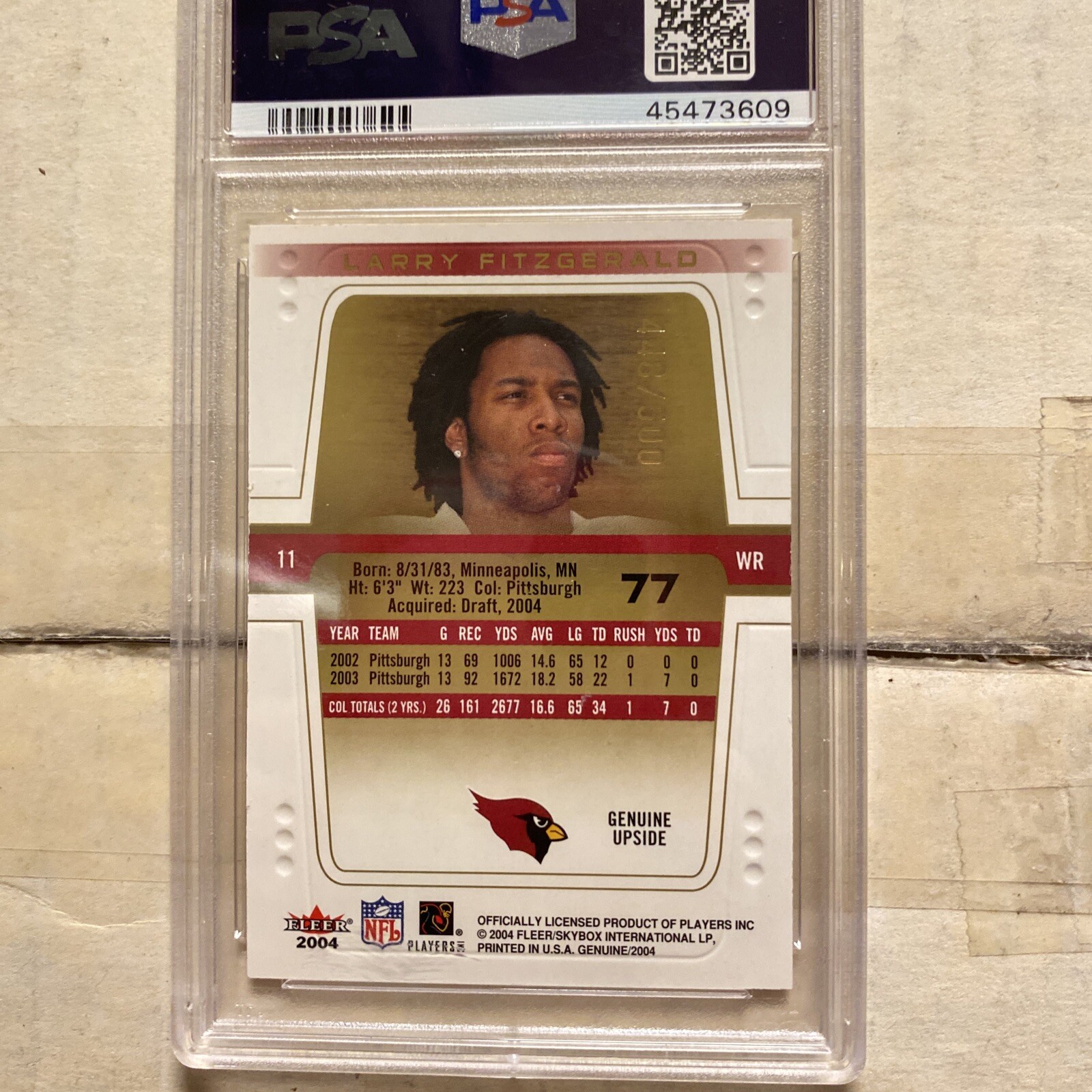 2004 Fleer Genuine Larry Fitzgerald RC #rd 448/500 Rookie Arizona ...