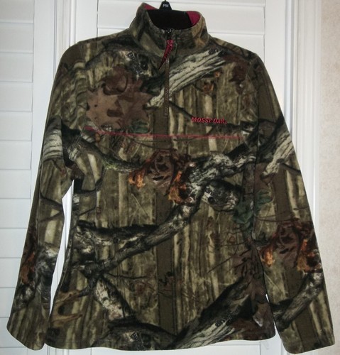 MOSSY OAK BREAK UP INFINITY FLEECE CAMOUFLAGE & FUSHIA PULLOVER Medium ...