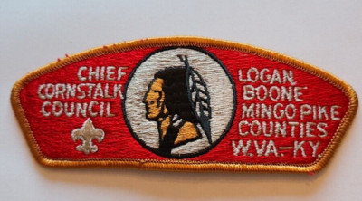 Chief Cornstalk Council Shoulder Patch, Logan, Boone, Mingo Pike, WVA ...