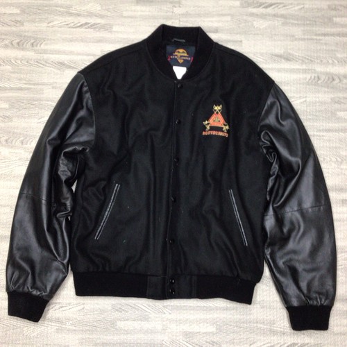 Vintage Z Lander Wool Jacket Men’s XL Leather Sleeve Cigar Club ...