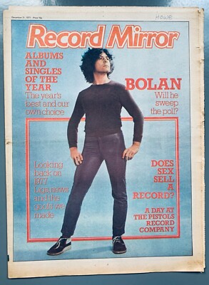 MARC BOLAN T.REX RAMONES CLASH PUNK 1977 RECORD MIRROR UK MUSIC ...