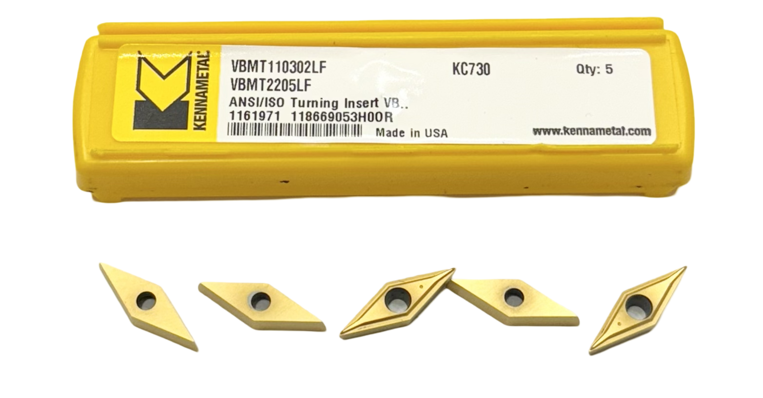 Kennametal Carbide Insert VBMT2205LF Grade KC730 Turning Inserts 10 ...