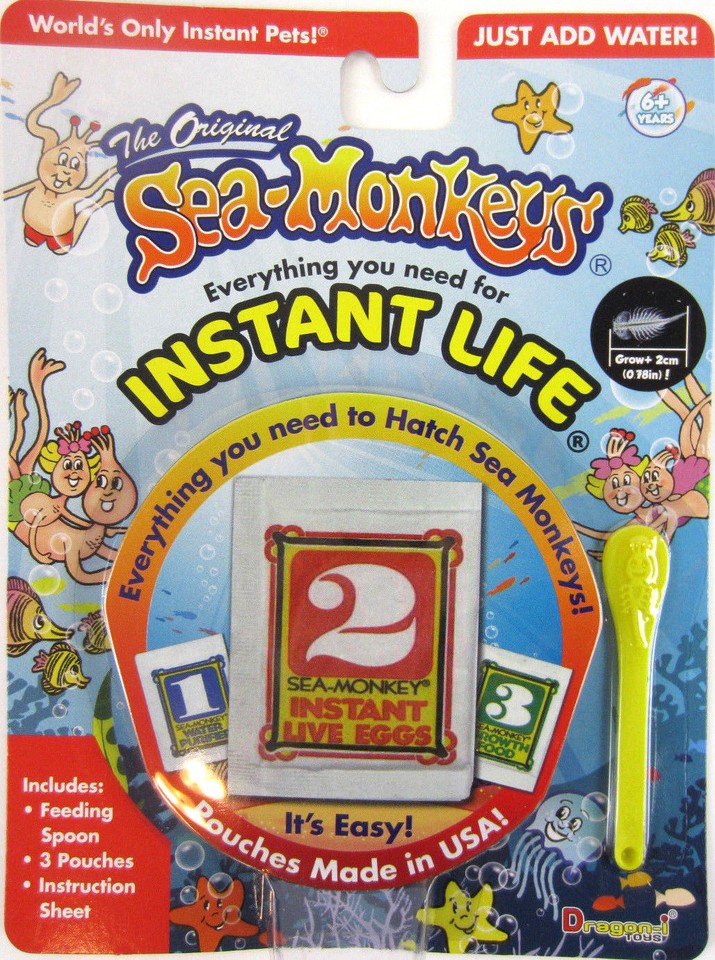 Instant Life THE AMAZING LIVE SEA MONKEYS Pets EGGS FOOD Aquarium ...