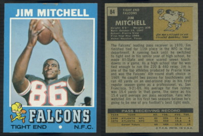 (56936) 1971 Topps FB 84 Jim Mitchell Falcons-EM | eBay
