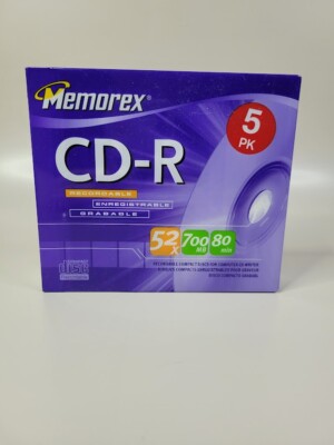 Memorex Music CD-R 5-Pack Recordable Enregistrable 40x 700MB 80 Minutes ...
