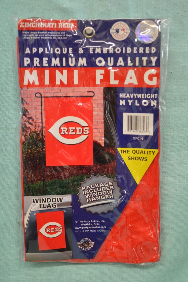 Cincinnati REDS Baseball Genuine MLB Car Auto WINDOW FLAG Red MINI Flag ...
