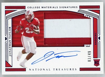 Jonathan Taylor 2020 National Treasures Collegiate Auto Patch #d /49 ...