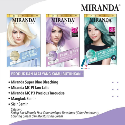 2X MIRANDA 3D Permanent Hair Dye Shine Color Pastel #MC-P3 Precious ...