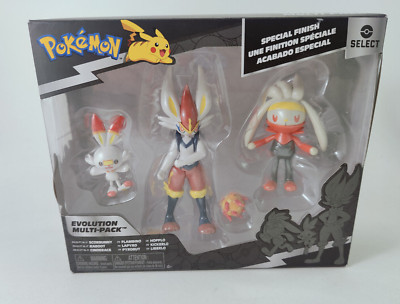 Pokémon Select Evolution - Scorbunny Raboot & Cinderace 3 Action Figure ...