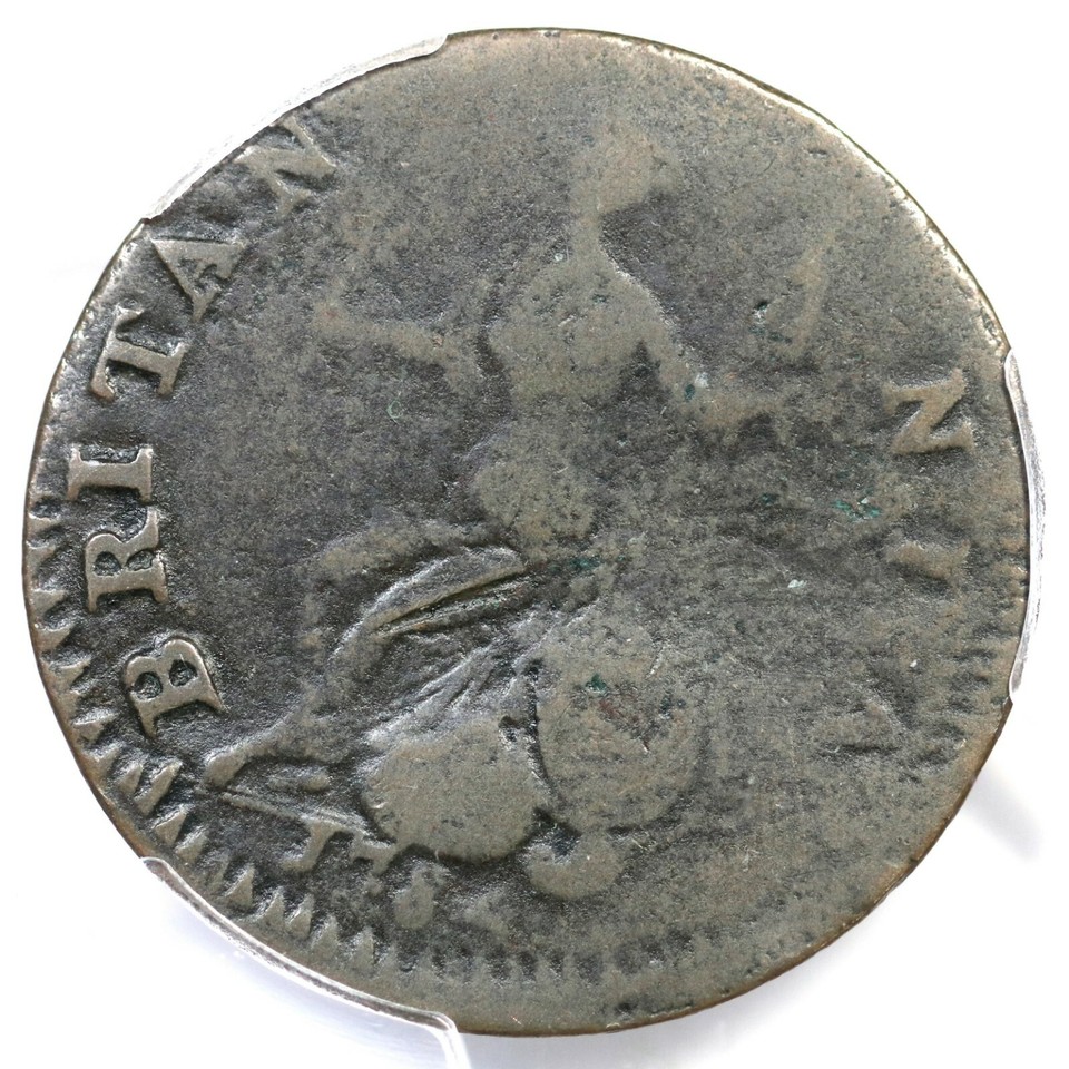 1784 Vlack 14-84A R5+ PCGS G6 "Machin's Related" Half Penny Colonial ...