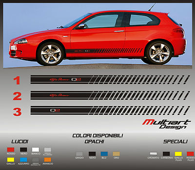PAIRE SET BANDES LATÉRAL ADHÉSIFS STICKERS POUR ALFA ROMEO 147 ALFA ...