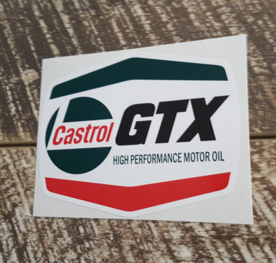 VINTAGE CASTROL GTX PETROLIANA Decal Sticker Retro Motorsport Mancave ...