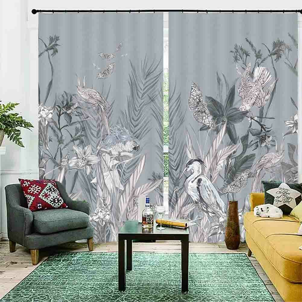 Color Stick Figure A Bird 3D Blockout Photo Print Curtain Fabric ...