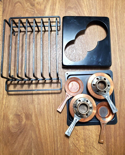 Vtg Swiss Spring Culinox Copper warming Chafing Stand and Burners 7 ...