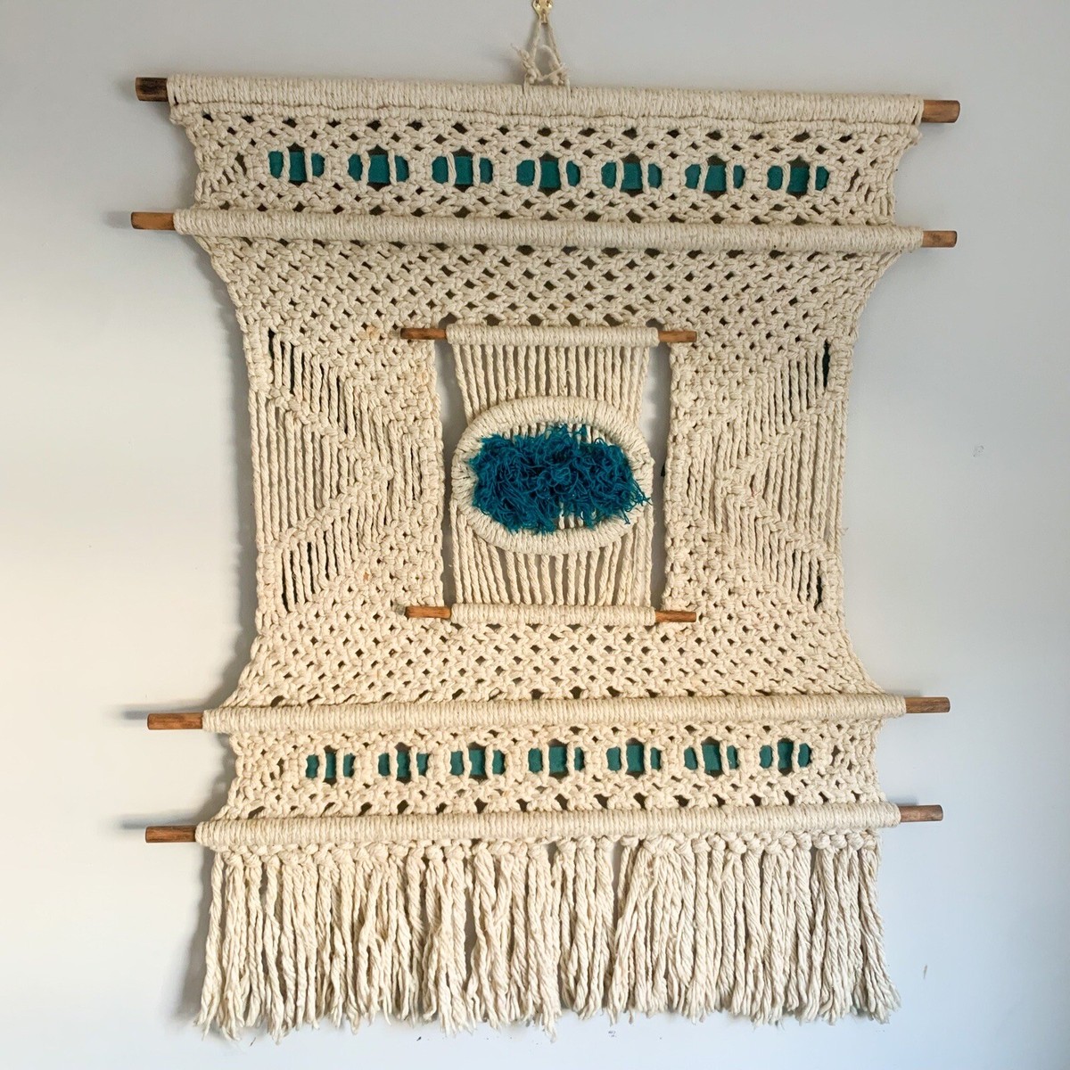 Vintage Macrame Wall Hanging Macrame Mid Century Wall Hanging