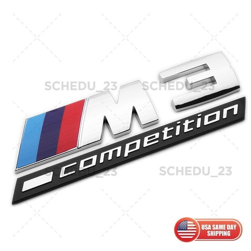 BMW F80 G80 M3 Competition Rear Trunk Silver Chrome Nameplate Emblem ...