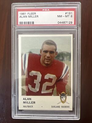 Alan Miller 1961 Fleer Football #191 PSA 8 NM-MT Oakland Raiders | eBay
