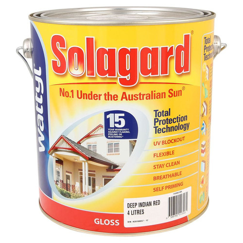 Wattyl Solagard Exterior Paint Gloss DEEP INDIAN RED, 1L or 4L | eBay ...