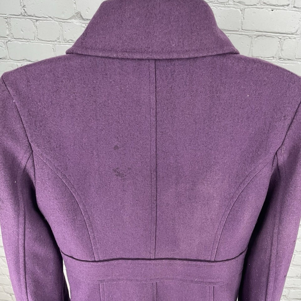 Tulle Anthropologie Purple Wool Blend Collared Lined Overcoat Size ...