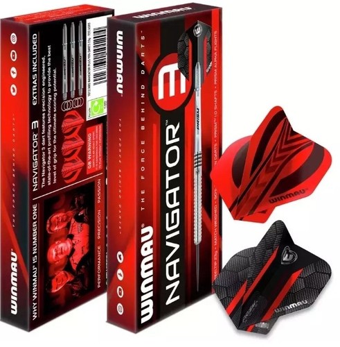 Winmau Navigator 3 23g 90 Tungsten Darts With Extras for sale online ...