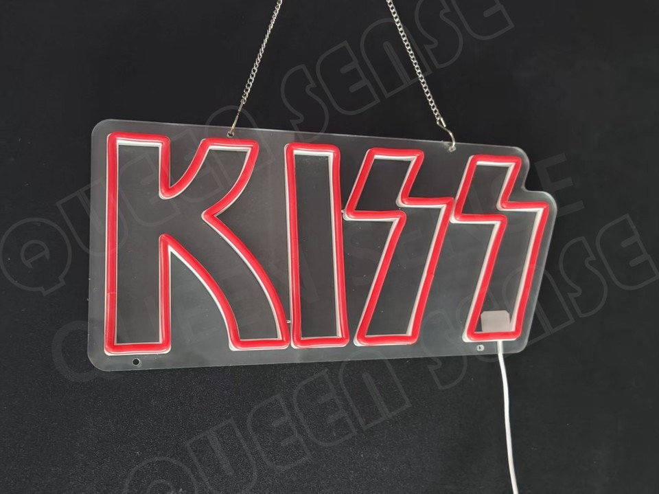 16"x14" Kiss LED Neon Sign With Dimmer USB Powered Light Display Decor ...