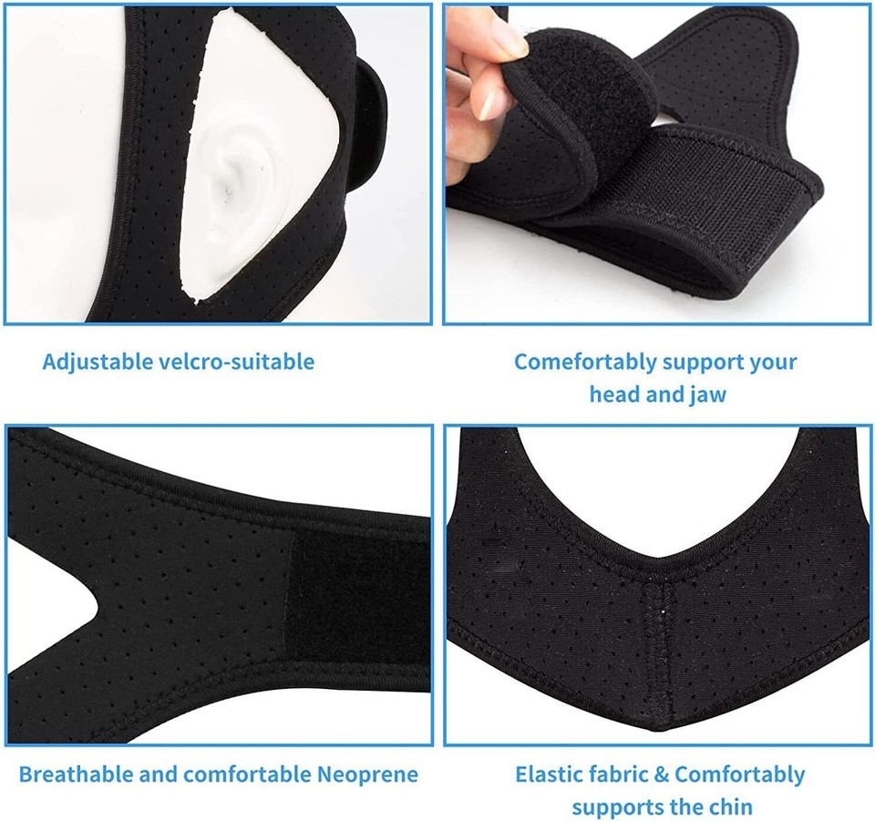 Anti Snore Chin Strap Stop Snoring Sleep Apnea Belt Jaw Support ...