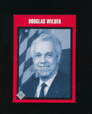1991 TUFF STUFF Election POLITICIANS #9 Douglas Wilder signed auto ...
